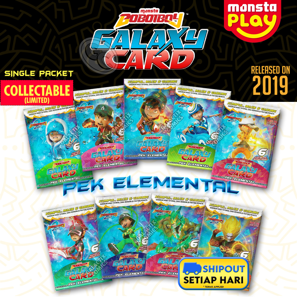 BoBoiBoy Galaxy Card Kad Pek Elemental - Single Packet - Collectable ...