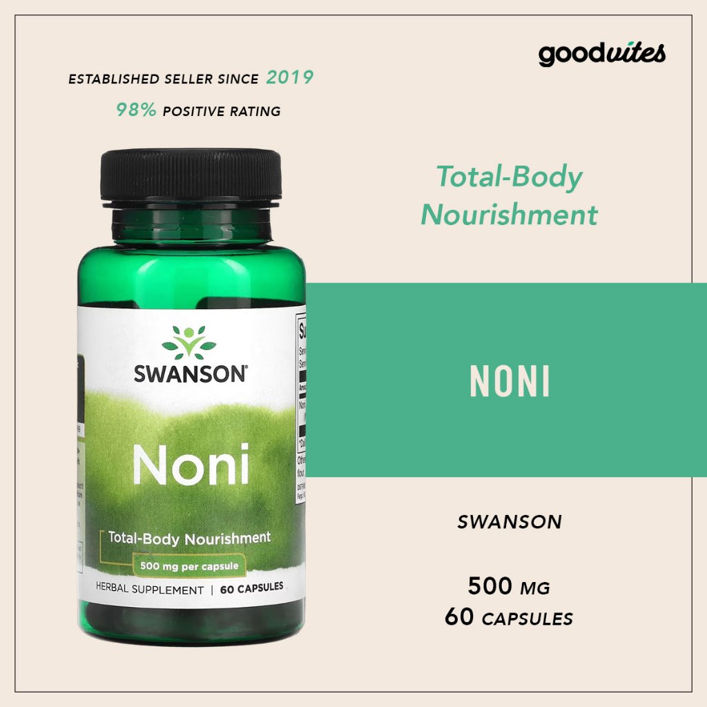 Swanson Noni 500mg 60 Capsules (To Promotes Overall Vitality / Total ...