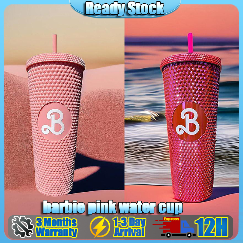Pink Barbie Cup Bling Cold Cup Straw Water Bottle 800ml Drinking Cups ...