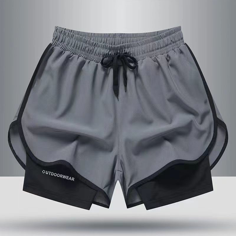 Quick drying Sports short Men high pants elasticity training shorts ...