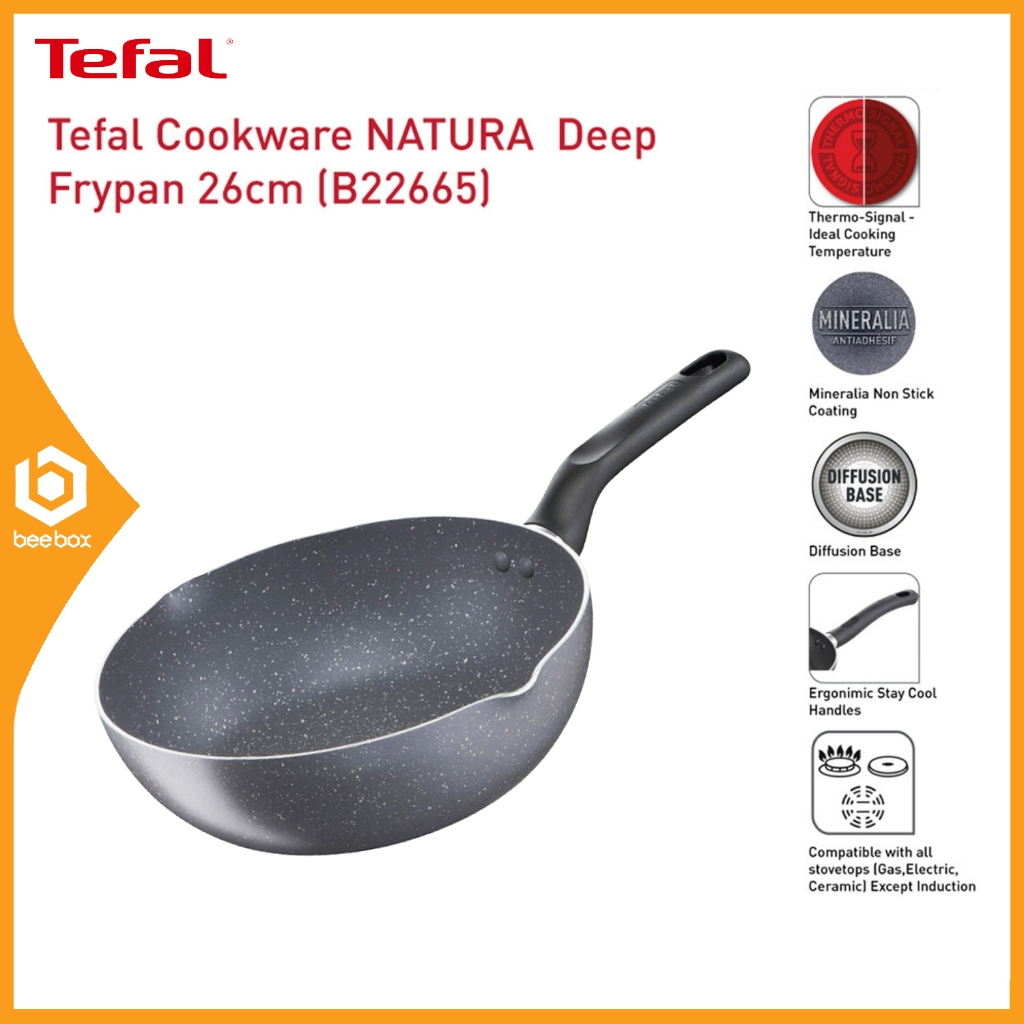 Tefal Cookware Natura Frypan/Deep Frypan ~ (B22606) (B22602) (B22604) (B22664) (B22665) (B22666 ...