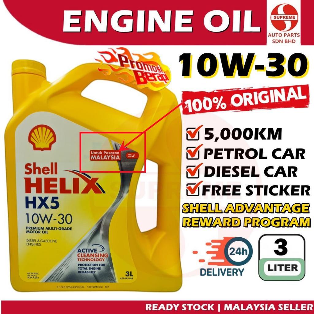 S2U Original Engine Oil Shell Helix HX5 10W30 SN/CF 3Liter Minyak Hitam ...