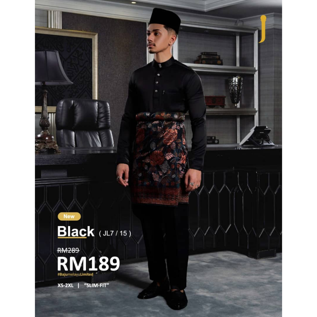 (SET BLACK) JAKEL LIMITED Baju Melayu Jakel Asad Motawh by JAKEL Cekak ...