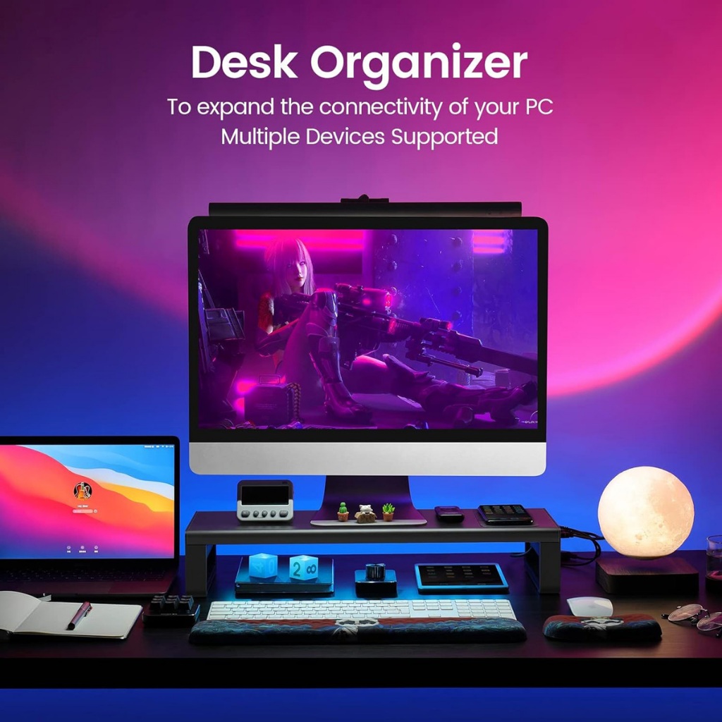 VAYDEER Monitor Stand Riser Elevator Build-in USB3.0 Hub PD Fast ...