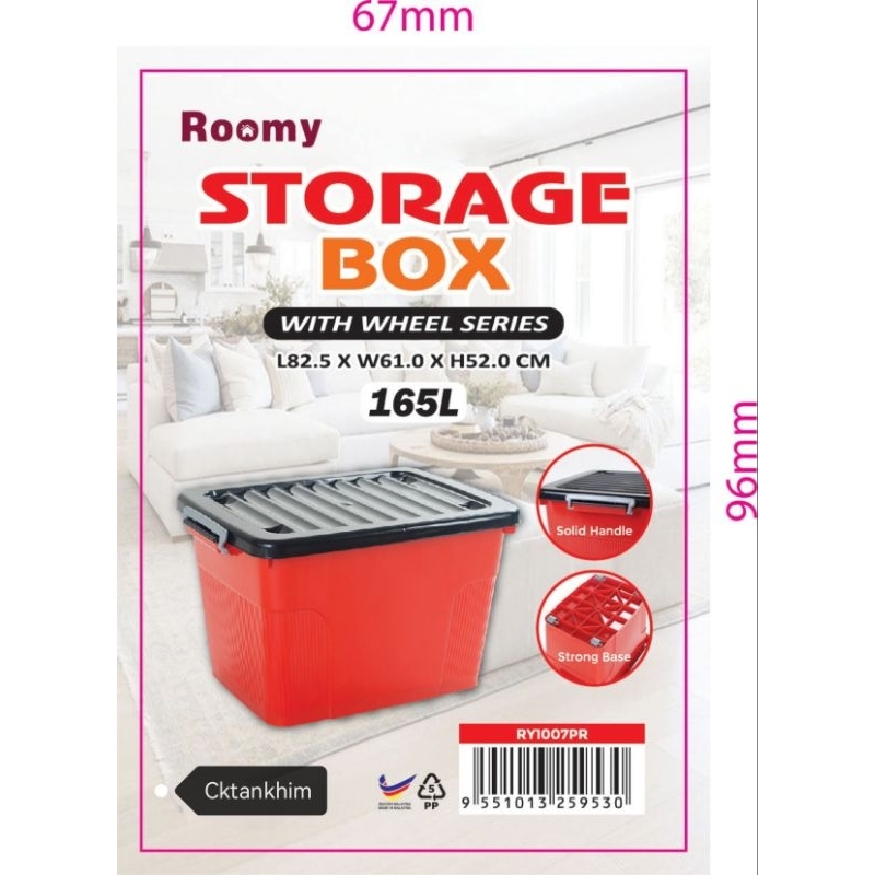 Plastik Storage Box Transparent 165Liter/125Liter With Wheel/Bekas ...