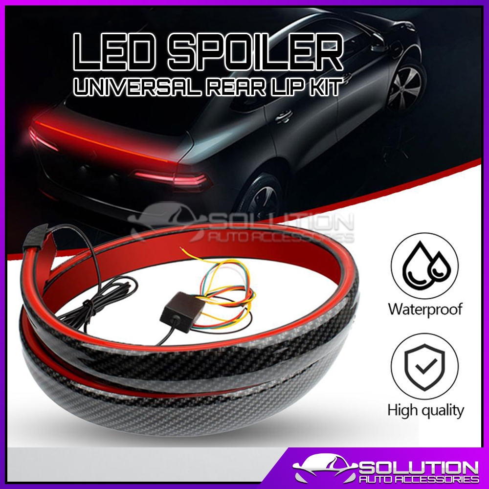 New 2021 Universal Spoiler SAMURAI Ducktail Carbon With Flash Led Light ...