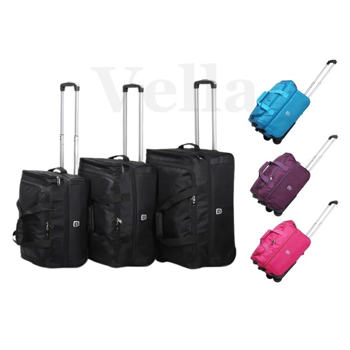 VELLA 21 inch 23" 27" Expandable Suitcase Beg Baju Roda Canvas Luggage ...