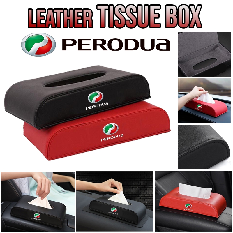 READY STOCK! PERODUA AXIA Premium Leather Tissue Box Kotak Kertas Tisu ...
