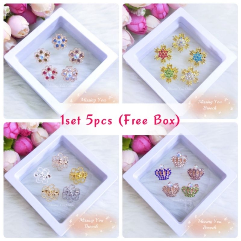 1set 5pcs Baby Pin Baby Brooch (Free Box) | Shopee Malaysia