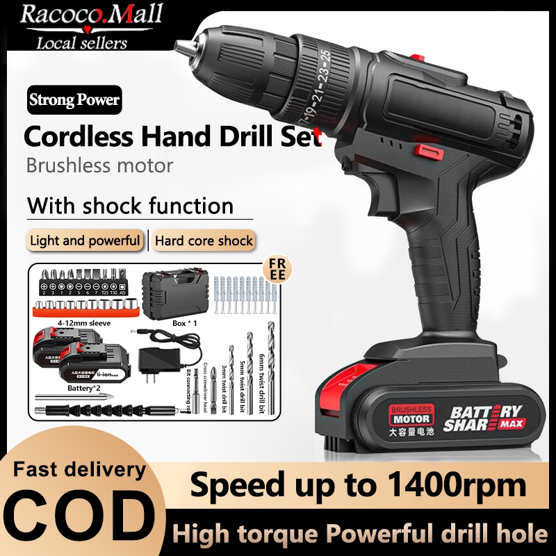 588VF Cordless Drill Driver Kit Hand Drill 2 Speed Screwdriver Power ...