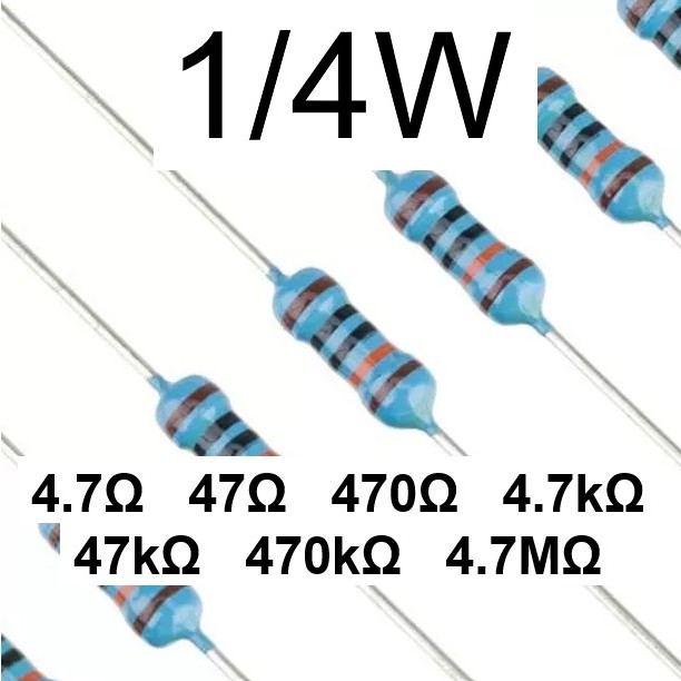 (50pcs) 1/4W Metal Film Resistor - (4.7 ohm to 4.7M ohm) - 1% Tolerance - Perintang Elektronik 1 ...