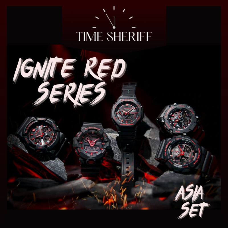 G-Shock IGNITE RED SPIRIT SERIES GA-100BNR-1A GA-2200BNR-1A GA-700BNR ...