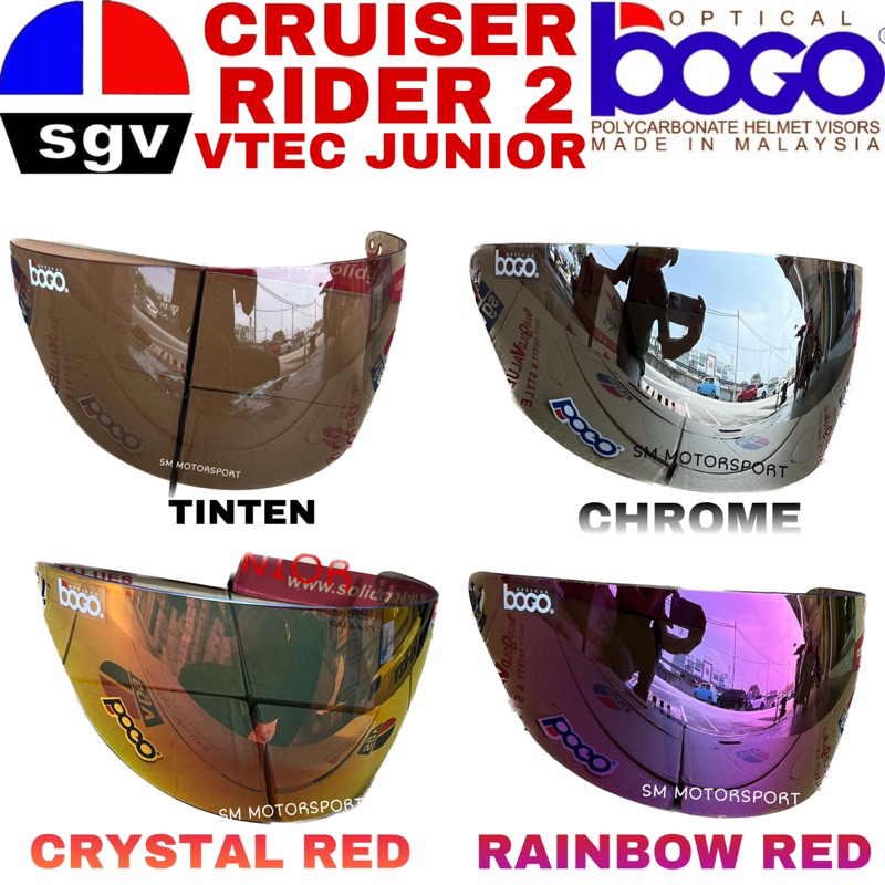 SGV HELMET CRUISER RIDER-2 VTEC JUNIOR VISOR CEMIN BOGO 100% ORIGINAL ...