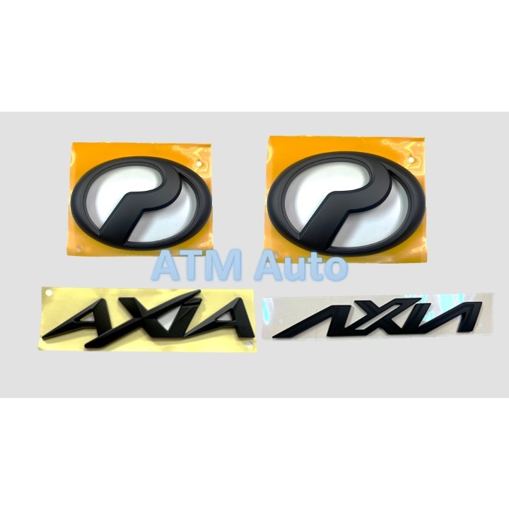 Perodua Axia Logo Emblem Front Rear Matte Black & Gloss Black | Shopee ...