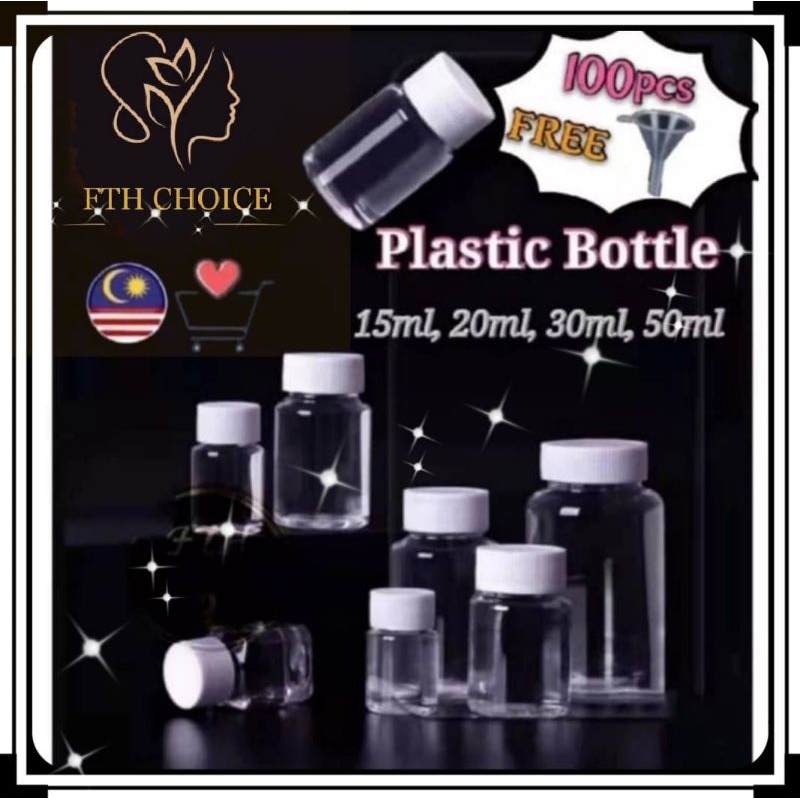 READYSTOCK🔥50PCS [Plastic Bottle] Botol Plastik 15ml, 20ml, 30ml, 50ml Plastic Bottle sample ...