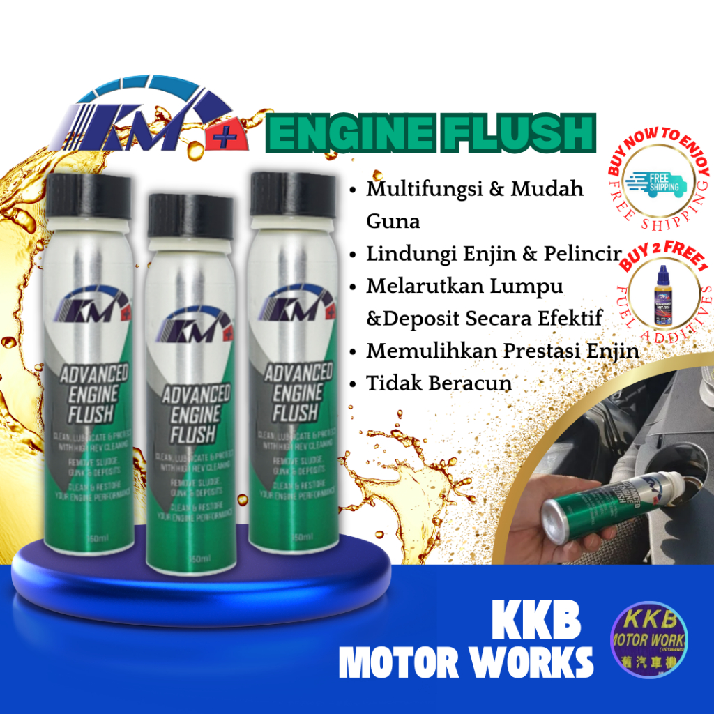 KM+ Advanced Engine Flush (150ml) Easy Use Engine Treatment Engine ...