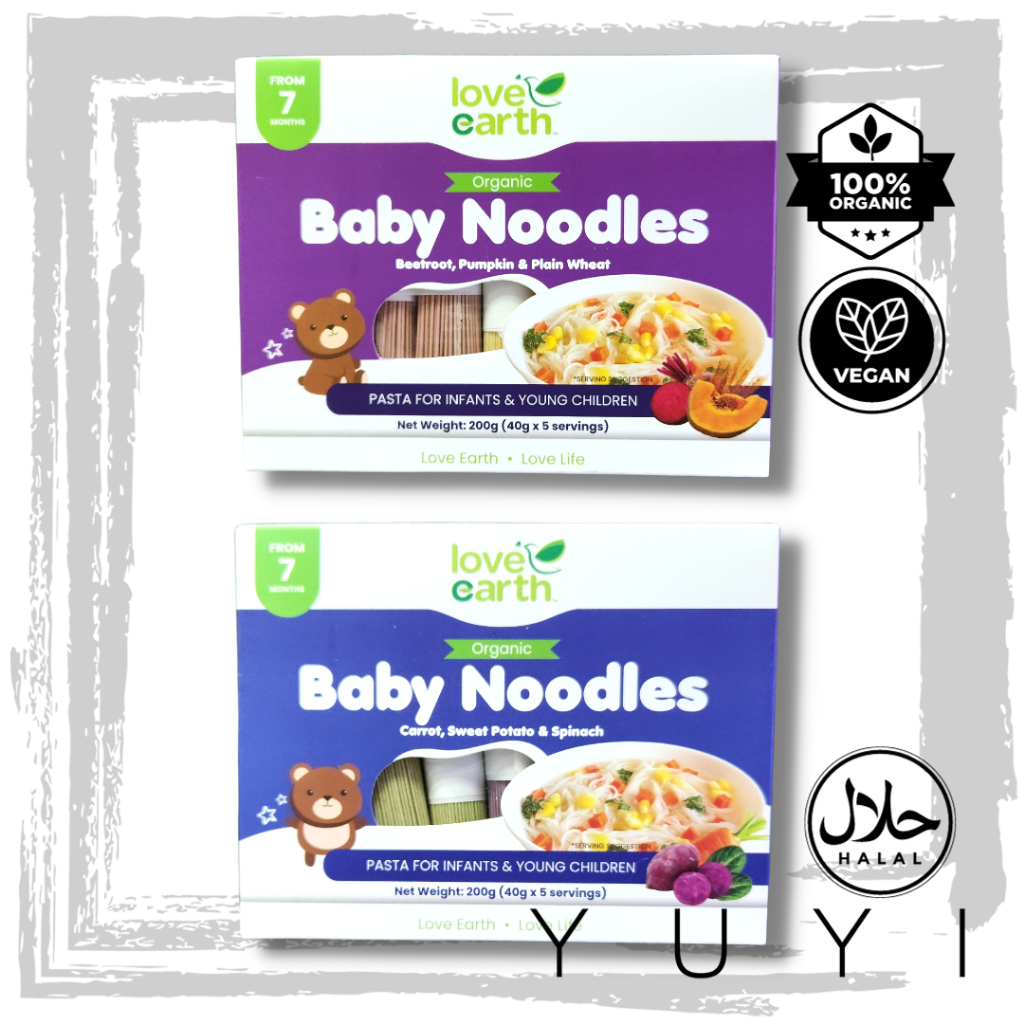 【Love Earth】 Organic Baby Noodles - 200g (40g x 5 servings) | Shopee Malaysia