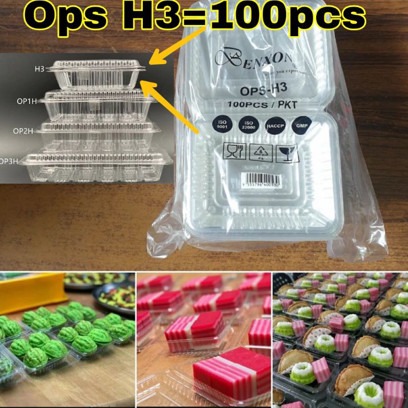 Ops H3 100pcs/ Benxon Plastic Tray/Go-H3/ Bakery Disposable Plastic ...