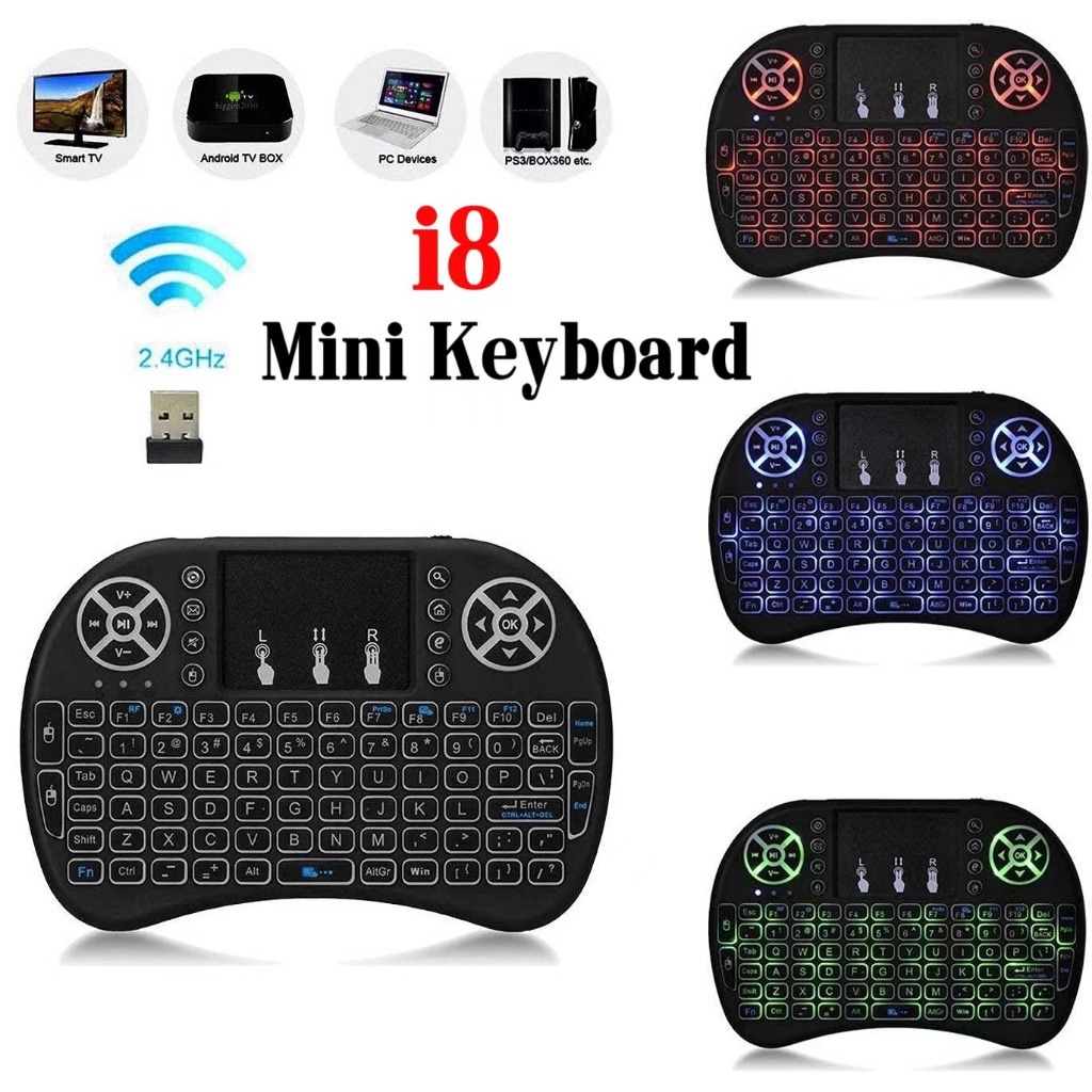 【FREE BATTERY】i8 Mini Keyboard 2.4gWireless Remote Control Keyboard for ...