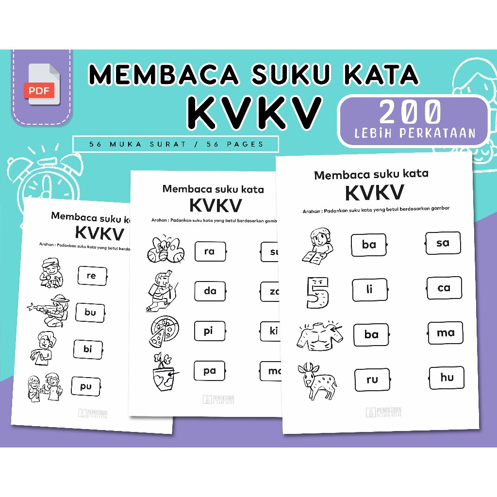 [ PDF | SOFTCOPY ] MEMBACA SUKU KATA KVKV LATIHAN TADIKA PRASEKOLAH PEMULIHAN | Shopee Malaysia
