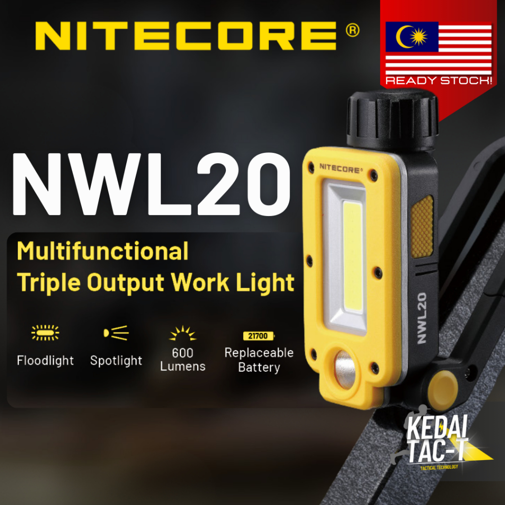 NITECORE NWL20 - 600L Rechargeable COB Mechanics Work Light - ORIGINAL - Ready Stock in MALAYSIA ...