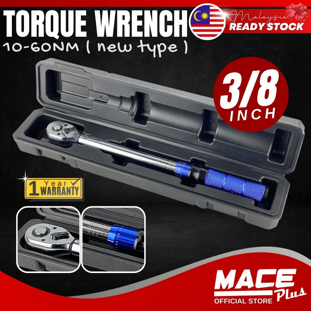 3/8 Inch Driver Click Adjustable Micrometer Torque Wrench Spanar 10-60N.m With Hard Case ...