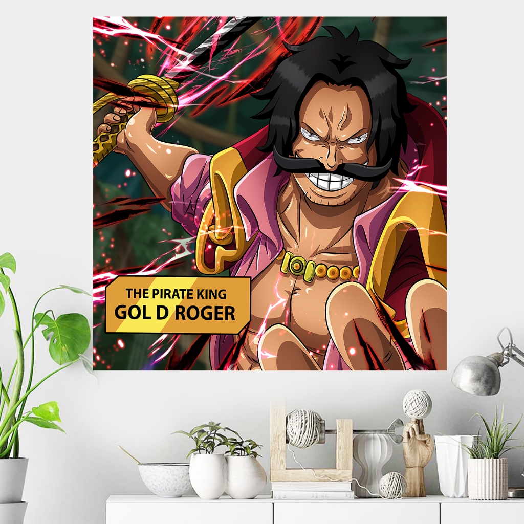 One Piece Gol D. Roger Frame Size 10x10 Inch Wall Decoration | Shopee ...