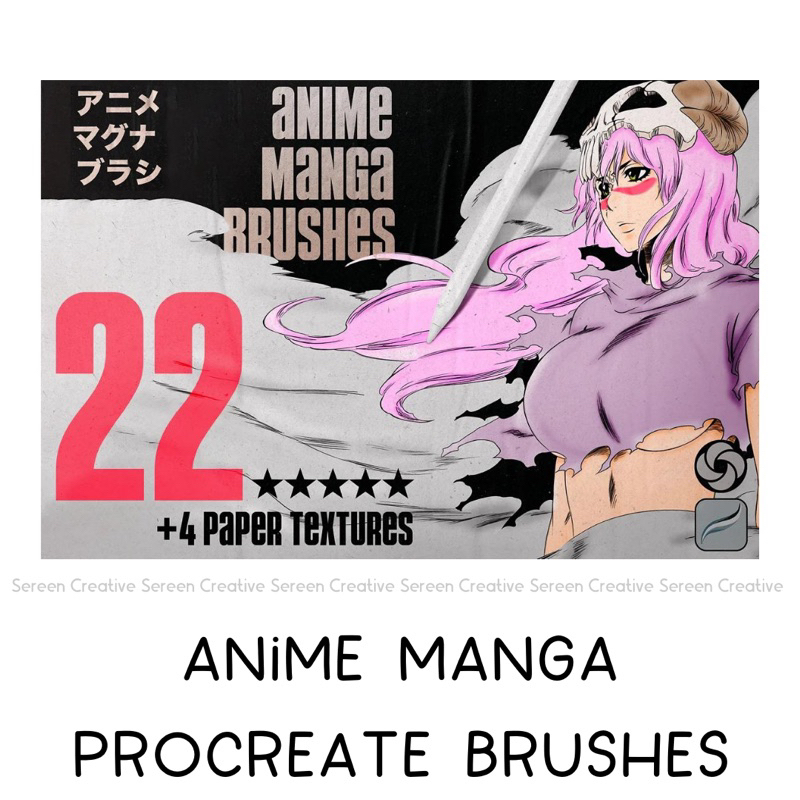 P773 Anime Manga Brushes by Easy Procreate, Procreate Manga Brushset ...
