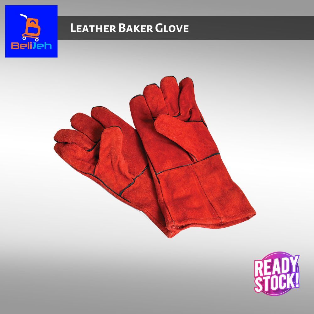 【BeliJeh】Leather Baker Glove / BaKing Glove / Heat Resistant Oven Glove ...