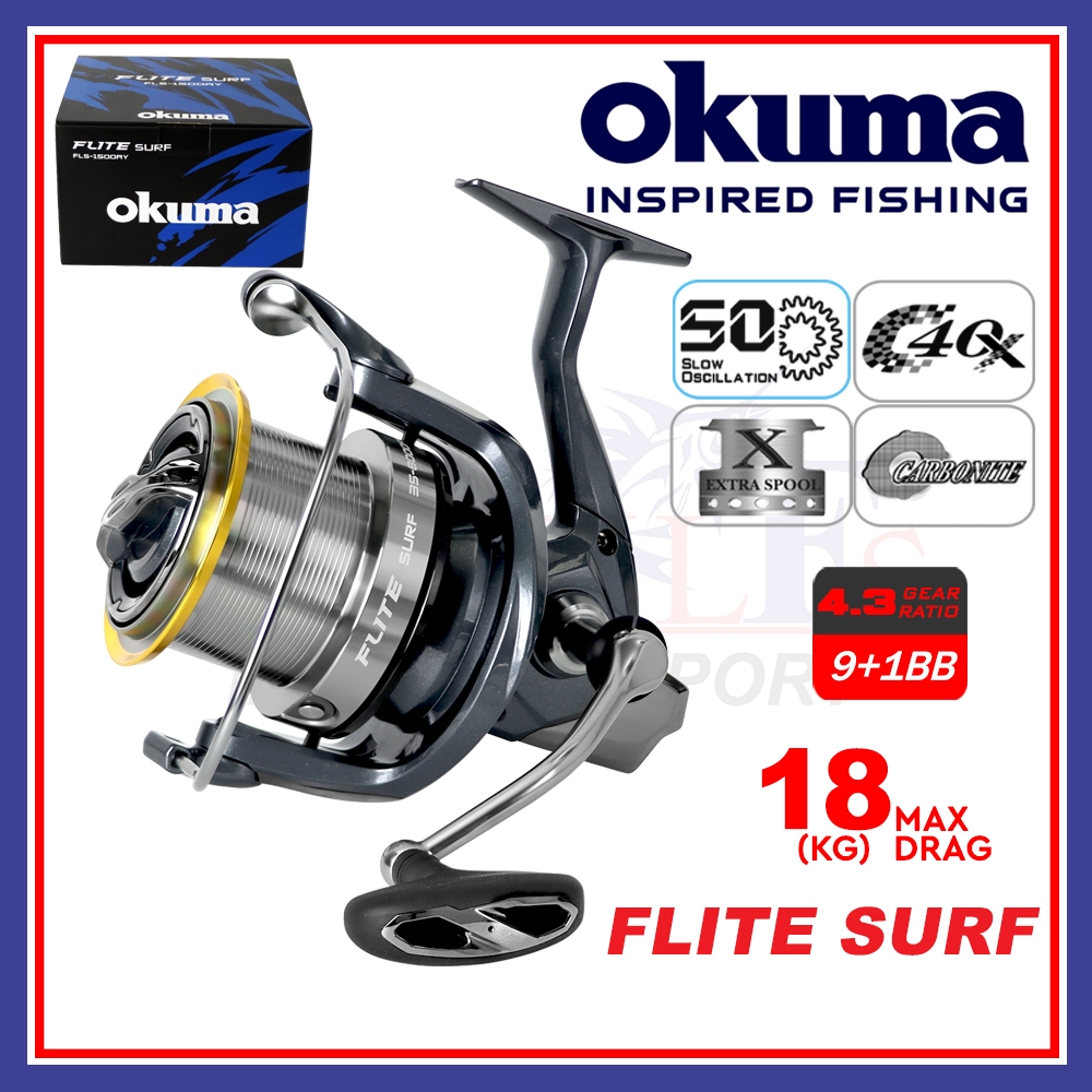 (18kg Maxdrag) Okuma Flite Surf Fishing Reel Surf Reel Spinning Fishing ...