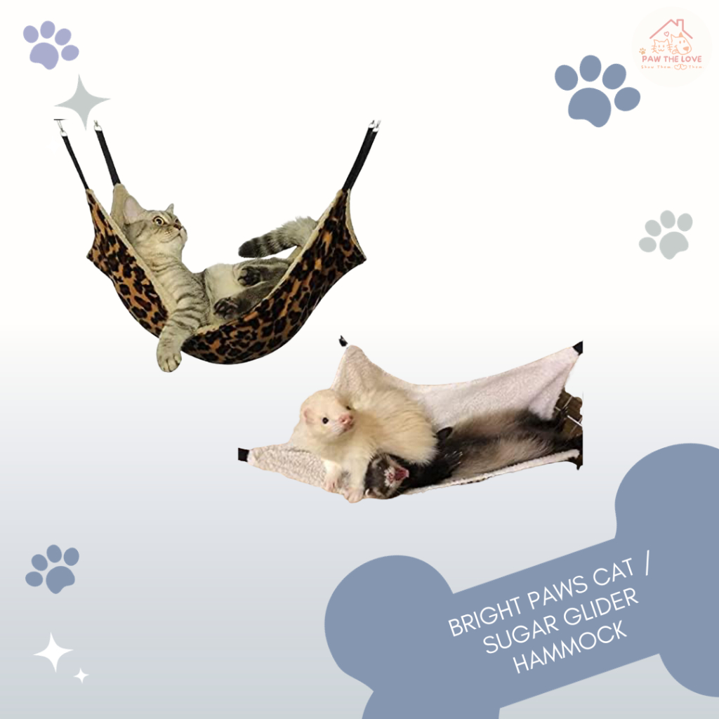 BRIGHT PAWS Cat/Sugar Glider Hammock Bed (Lightweight and Washable ...