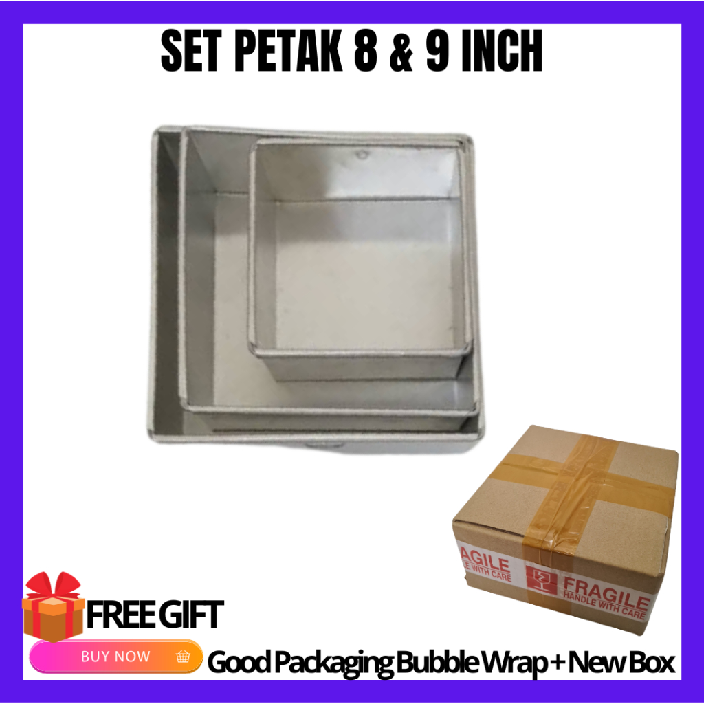 Loyang petak 8x8 loyang kek empat segi loyang 6 inci loyang 8 inci ...