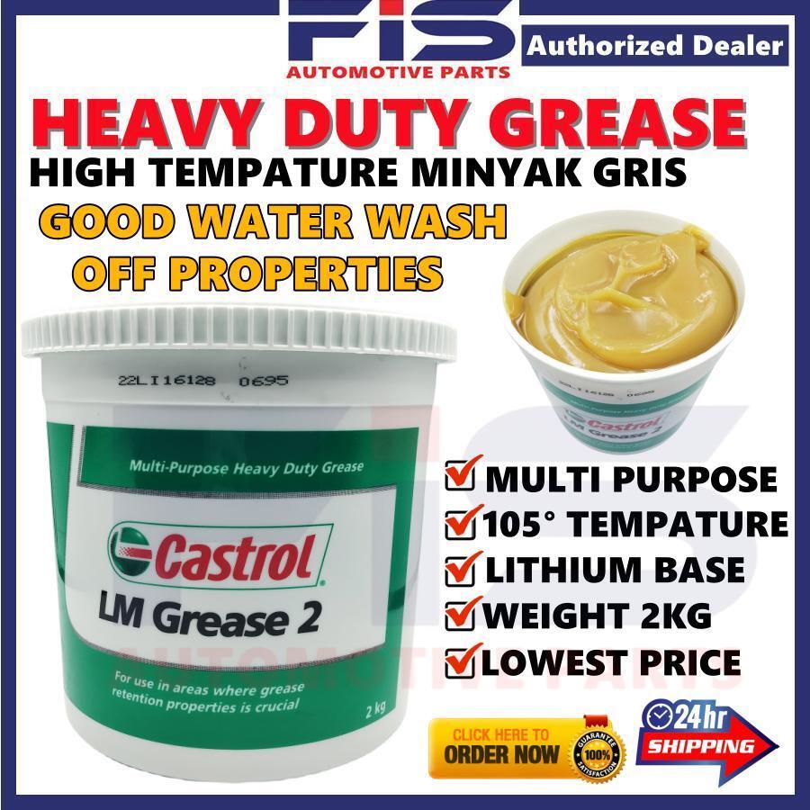 FIS Castrol LM Grease 2 Bearing Grease Premium Lithium Based 2KG Car ...