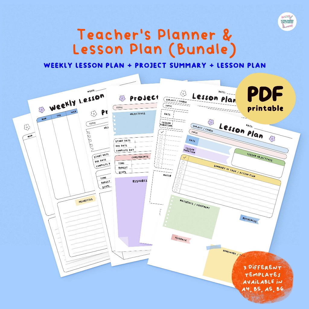 (Series B) Color/Colorless Teacher's Planner - Lesson Plan (Undated ...