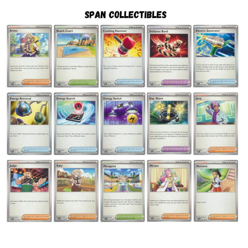 Pokemon TCG - Scarlet & Violet | Base Set | Trainer Supporter / Stadium ...