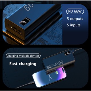 V380 High Quality 66W Super Fast Charging Power Bank K7 Black/White QC ...