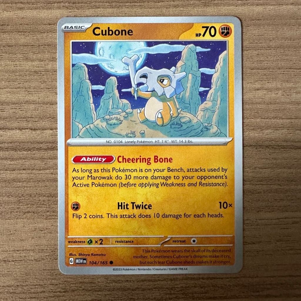 Pokemon TCG Scarlet & Violet 151 Cubone - 104/165 - Common | Shopee ...