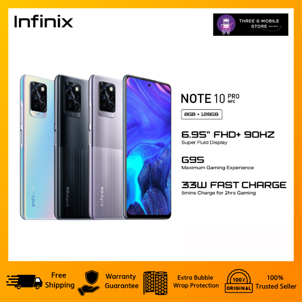 Infinix note 10 pro nfc (8 GB RAM + 128 GB ROM) 6.95" FHD+ 90Hz Super ...