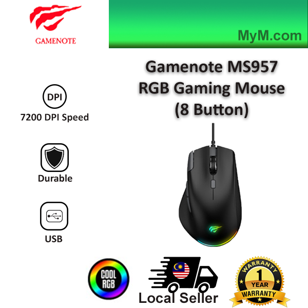 Havit Gamenote MS957 RGB Programmable Wired Gaming Mouse/ASUS/ROG/TUF Gaming/Omen/HyperX/Corsair ...