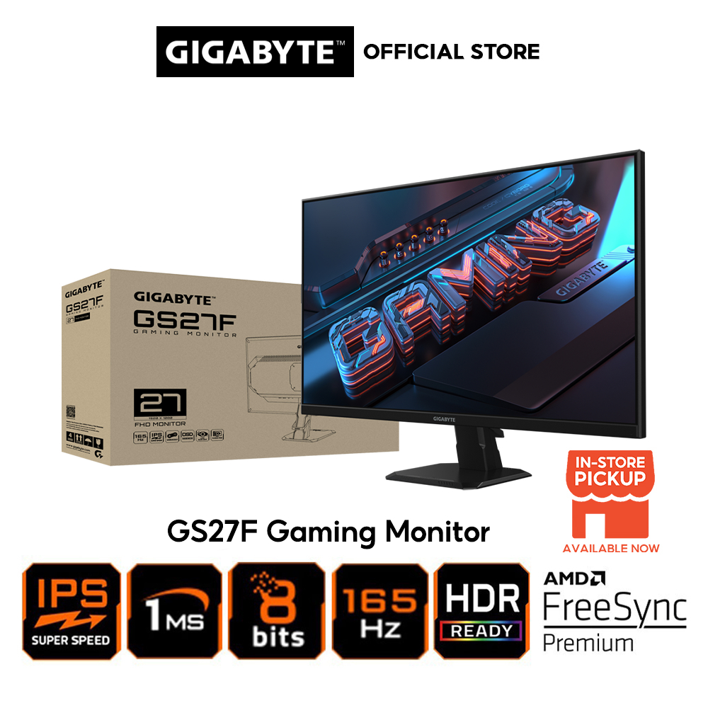 GIGABYTE GS27F 27" GAMING MONITOR ( 27" SS IPS / FHD / OC 170Hz / 1ms ...