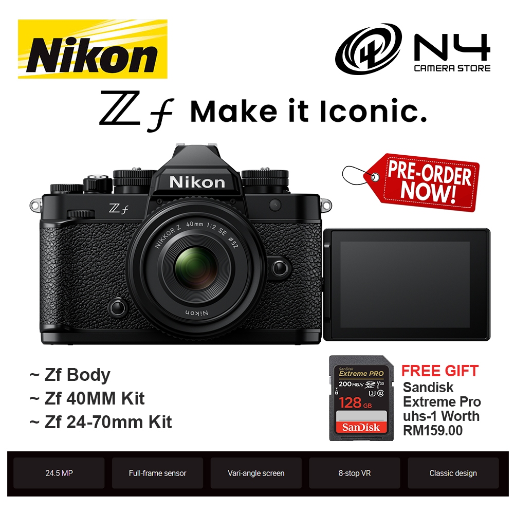 NIKON ZF Full Frame Mirrorless Camera Body / 40mmKit / 24-70mm Kit ...