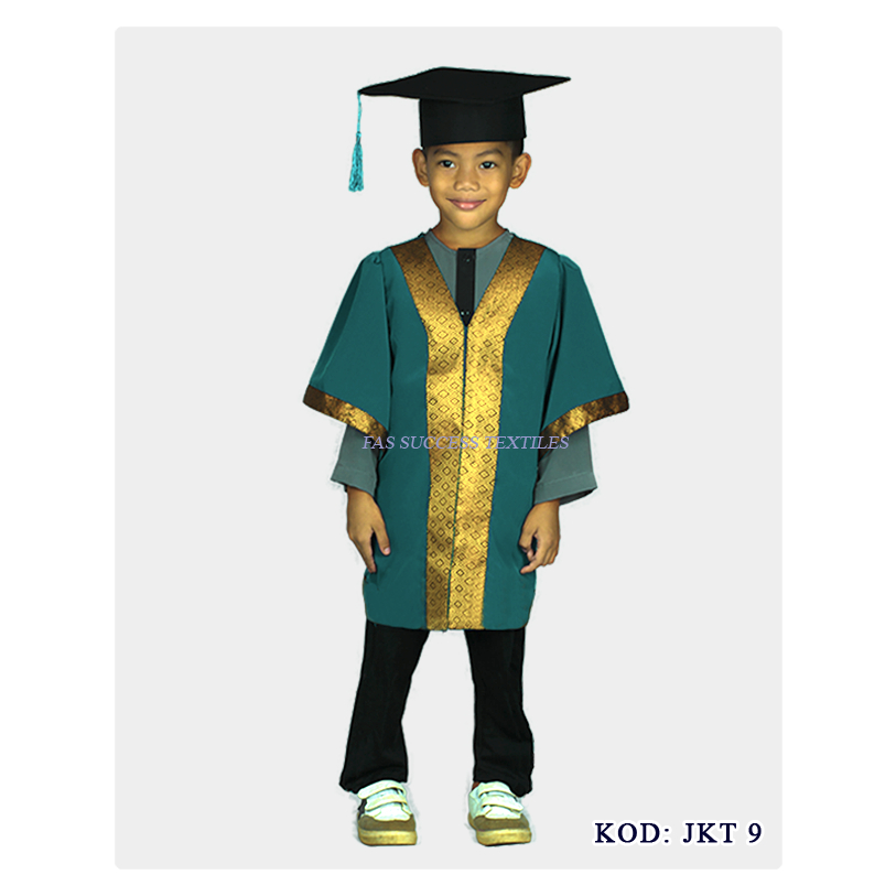 (SEKOLAH MENENGAH) JUBAH KONVO GRADUASI FULL SONGKET HIJAU | Shopee ...