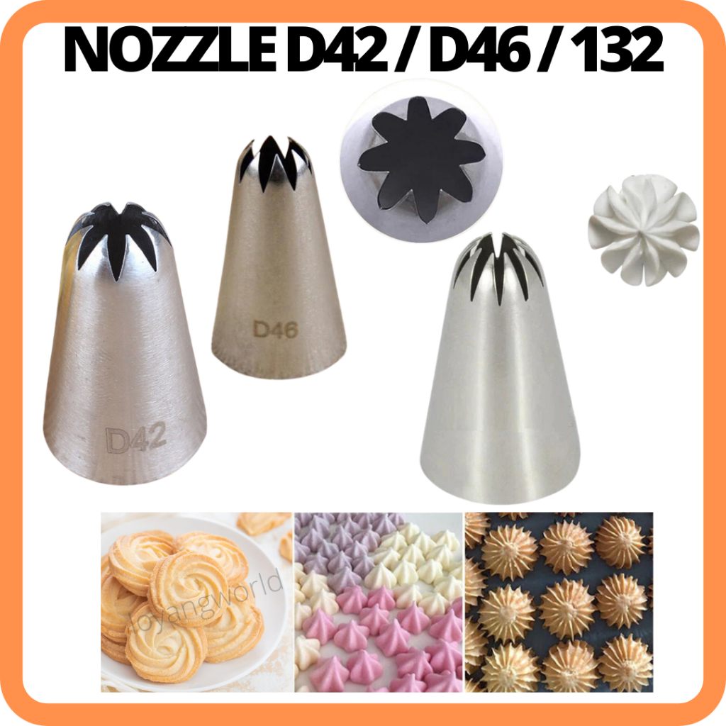 (D42/D46/132) Nozzle 132 D46 D42# 8-tooth cookie cream mounting baking ...