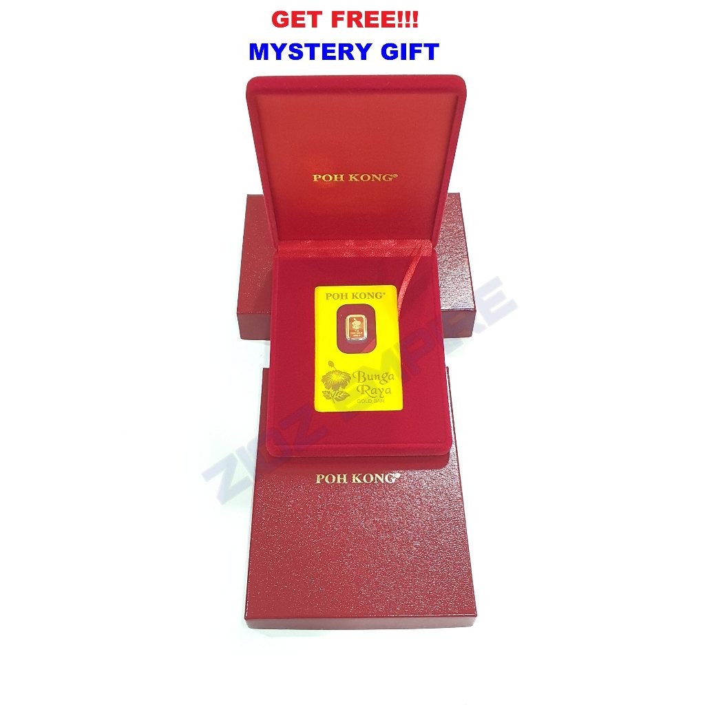 Poh Kong Gold Bar 1g (Au 999.9) - Bunga Raya [GET FREE MYSTERY GIFT ...