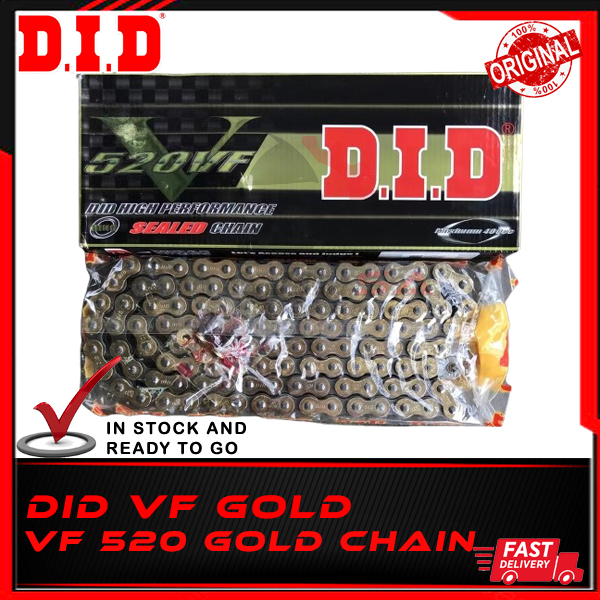 DID CHAIN 520 VF O RING 108L 116L 106L 114L STEEL CHAIN GOLD CHAIN 100% ...