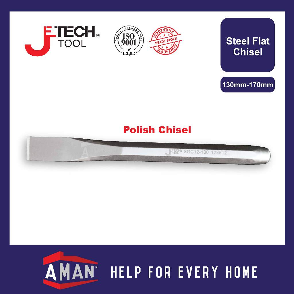 JETECH Flat Chisel Steel Polish Finish Golden Chisel Concrete Chisel ...