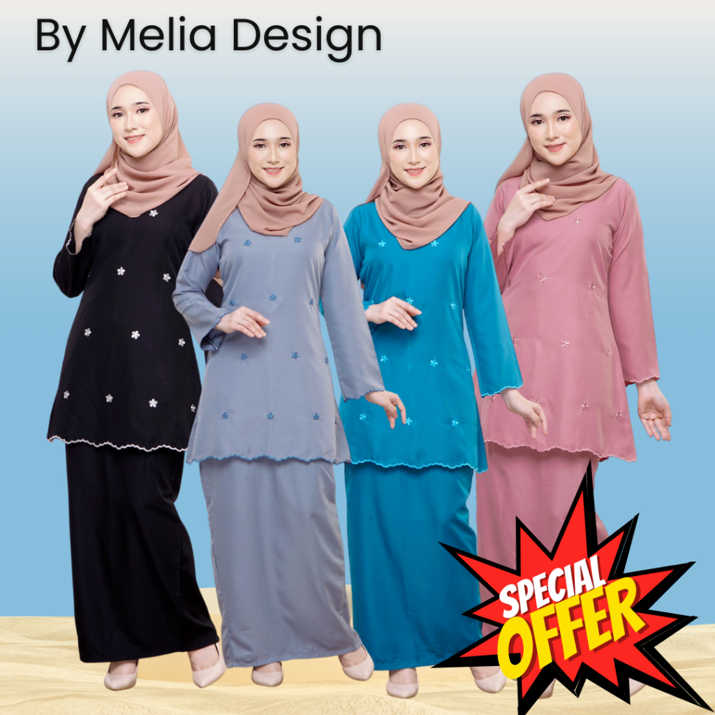Melia Design Baju Kurung Moden Sulam Eksklusif Murah Viral Baju Tunang ...
