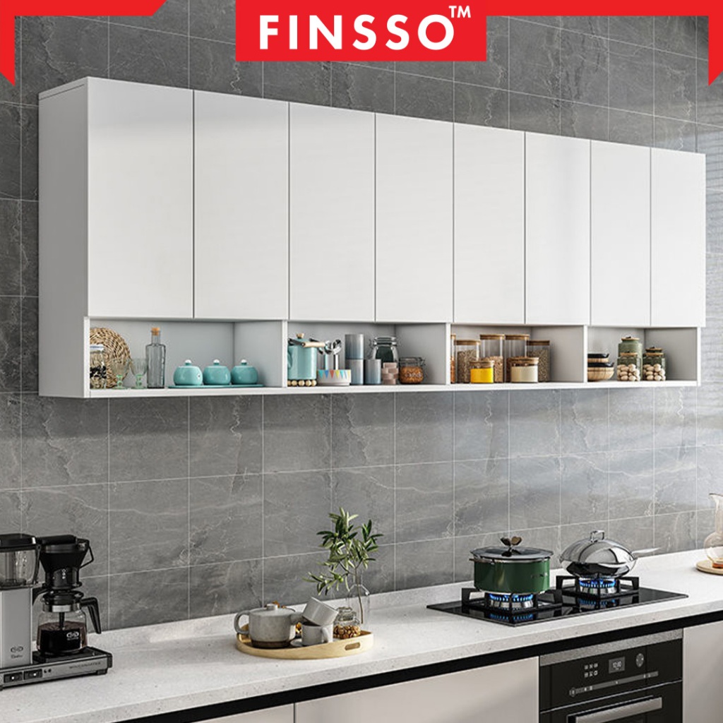 Finsso : 30cm High Gloss Kitchen Cabinet with Waterproof Surface with Shelves/ Kitchen Wall Rack ...