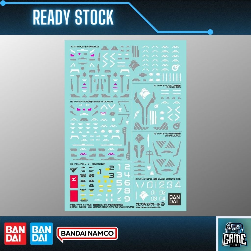 Bandai Water Decals Gundam Decal No.135 Mobile Suit Gundam The Witch ...