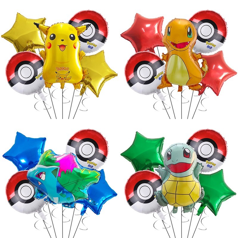 Pokemon Pikachu Pokeball Bulbasaur Charmander Squirtle Birthday Party ...